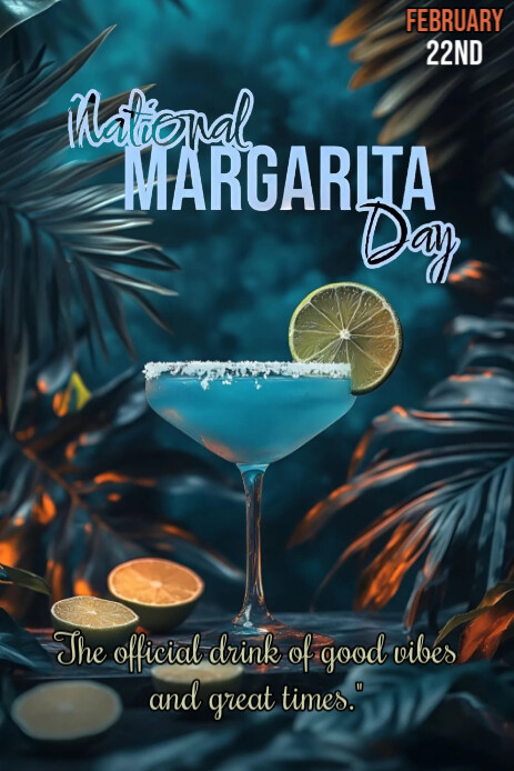 Copy of Black Neon A Promotional Flyer For A Happy Margarita Day ...