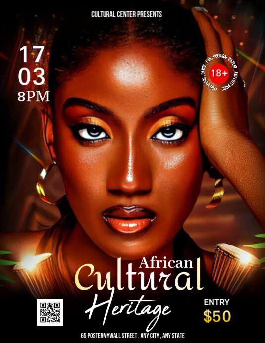 Black Neon African Cultural Heritage Flyer (us Letter) Template ...