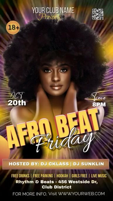 Black Neon Afro Night Friday Party Tiktok Vi Templat | PosterMyWall
