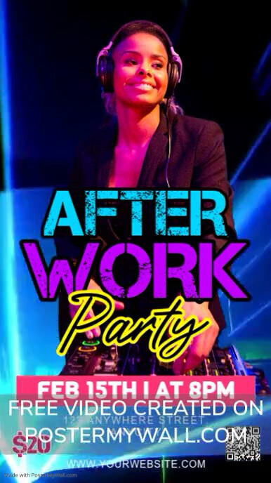Copy of Black Neon After Work Party Reel Instagram | PosterMyWall