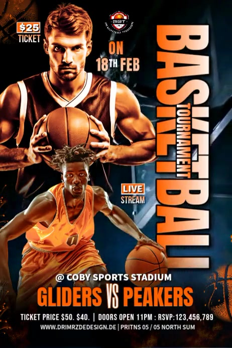Black Neon Basketball Aau Tryouts Poster Template | PosterMyWall