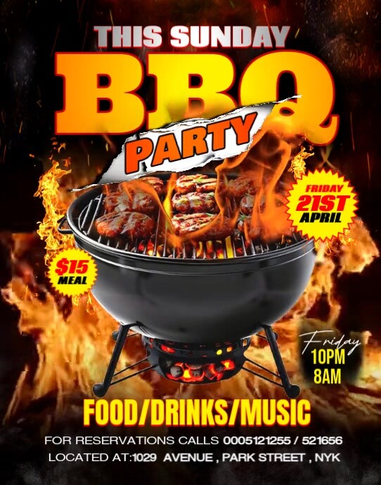 Black Neon Bbq Grill Cookout Advertisement Event Flyer Poster/wallboard ...