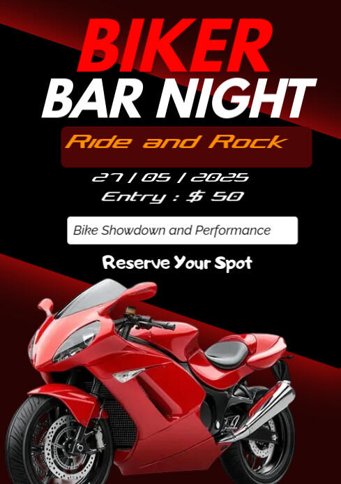 Copy of Black Neon Biker Bar Night A2 | PosterMyWall