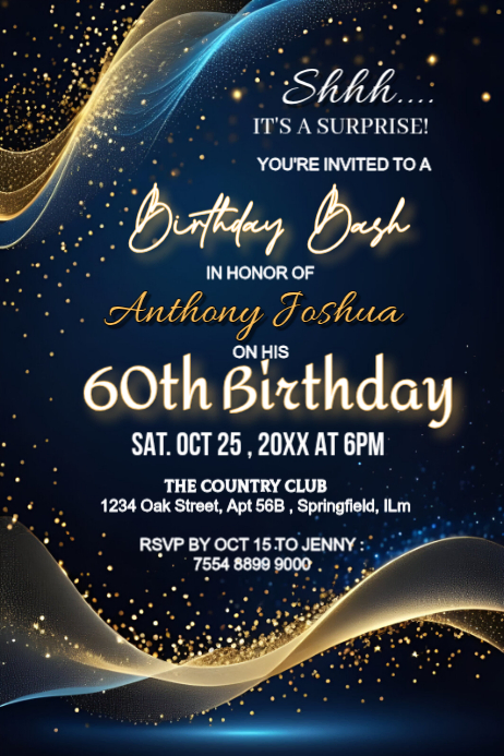 Black Neon Birthday Bash Poster Template | PosterMyWall