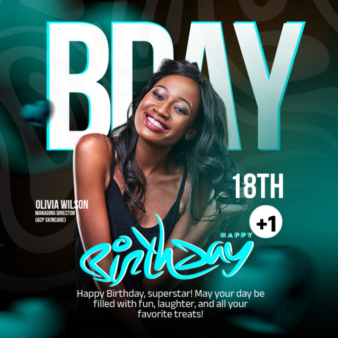 Black Neon Birthday Flyer Instagram Post | PosterMyWall