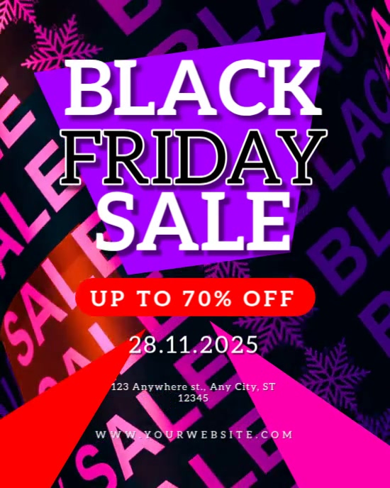 Black Neon Black Friday Sale Instagram Portrait Template | PosterMyWall