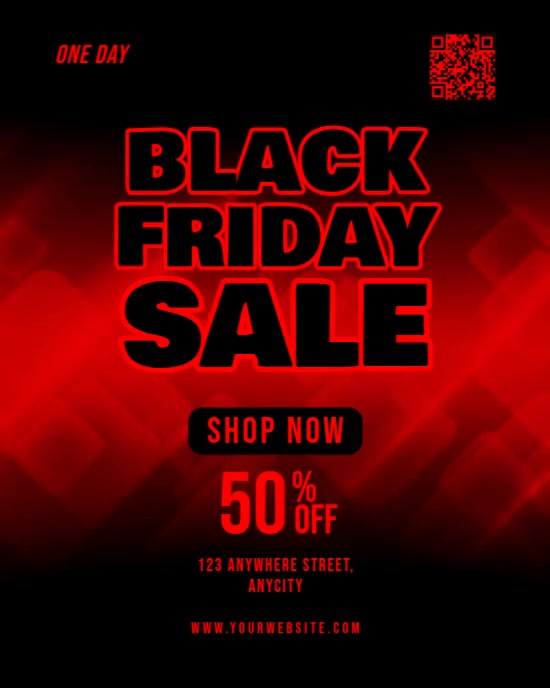Black Neon Black Friday Sale Instagram Portrait Template | PosterMyWall