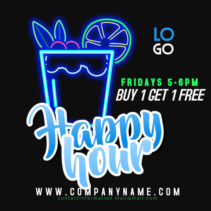 Black Neon Blue Instagram Post Template | PosterMyWall