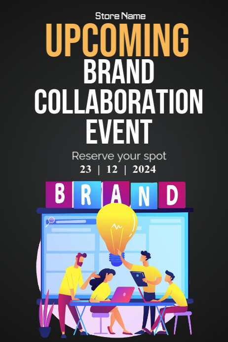 Black Neon Brand Collaboration Event Poster Template | PosterMyWall