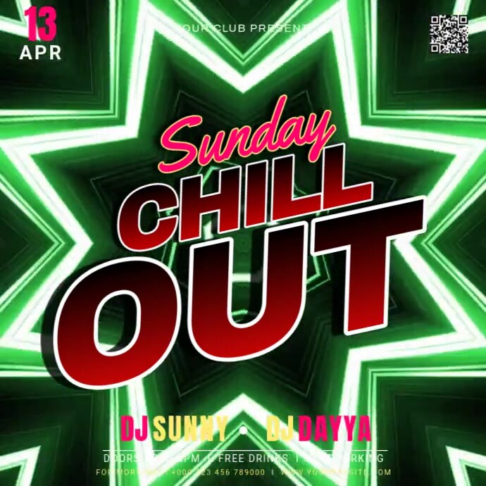 Copy of Black Neon Chillout Sunday Pos Instagram | PosterMyWall