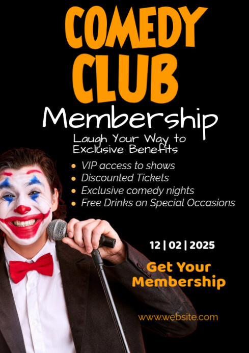 Copy of Black Neon Comedy Club A4 | PosterMyWall