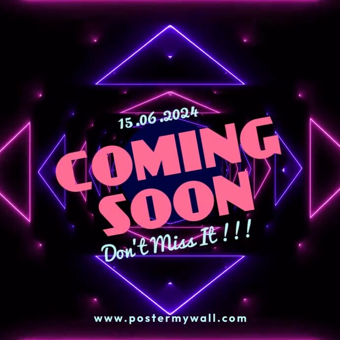 Black Neon Coming Soon Pos Instagram Template | PosterMyWall