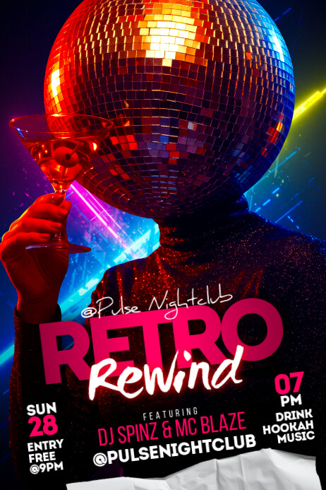 Black Neon Dj Poster Template | PosterMyWall