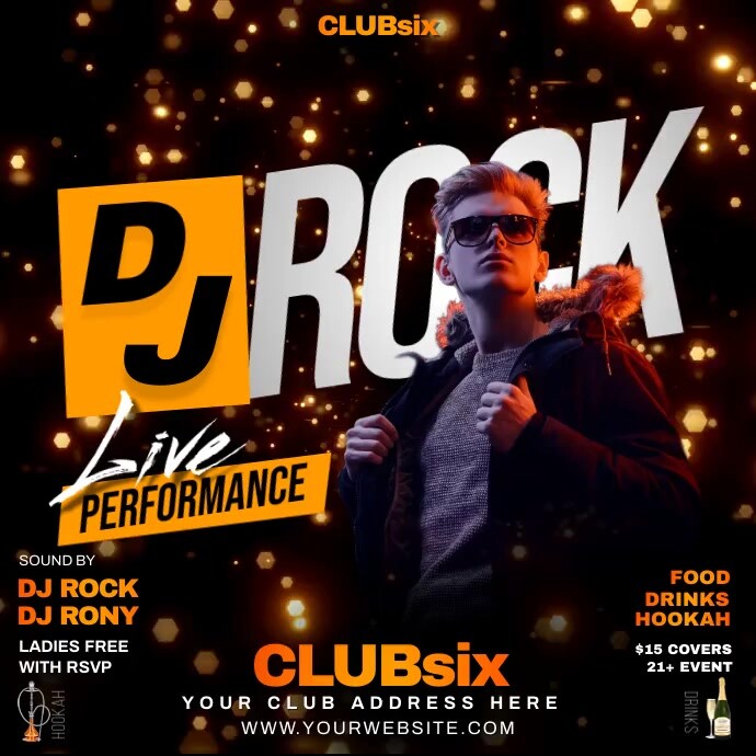 Black Neon Dj Rock Night Party Instagram Post Template | PosterMyWall