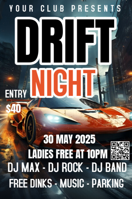Copy of Black Neon Drift Night Poster | PosterMyWall