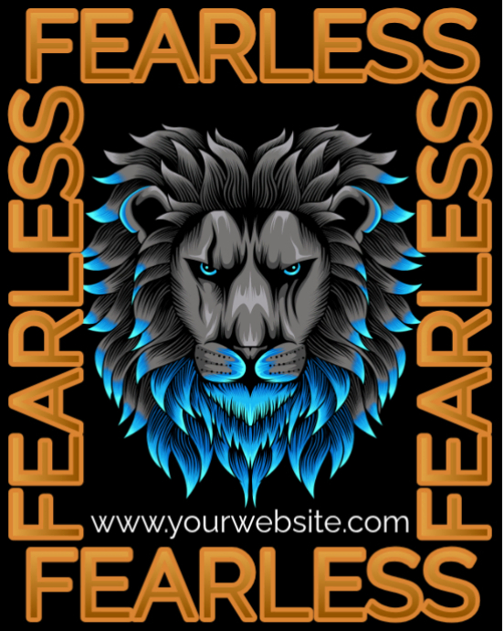 Plantilla de Black Neon Fearless Lion Instagram Portrait | PosterMyWall