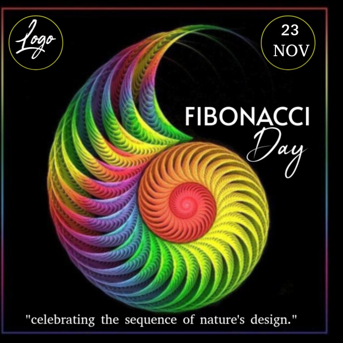 Modèle Black Neon Fibonacci Day Instagram Post | PosterMyWall