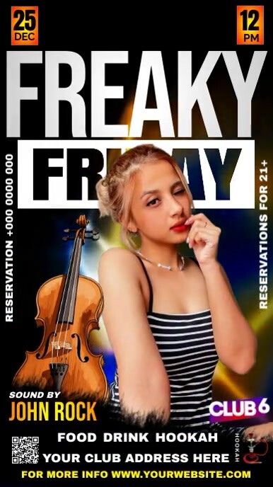 Black Neon Freaky Friday Night Party Instagra Template | PosterMyWall