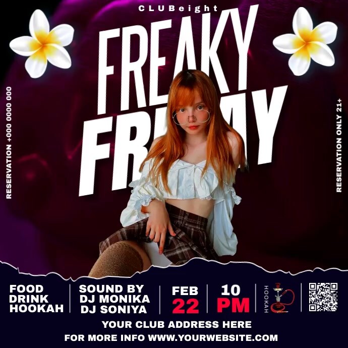 Plantilla de Black Neon Freaky Friday Night Party Instagra | PosterMyWall