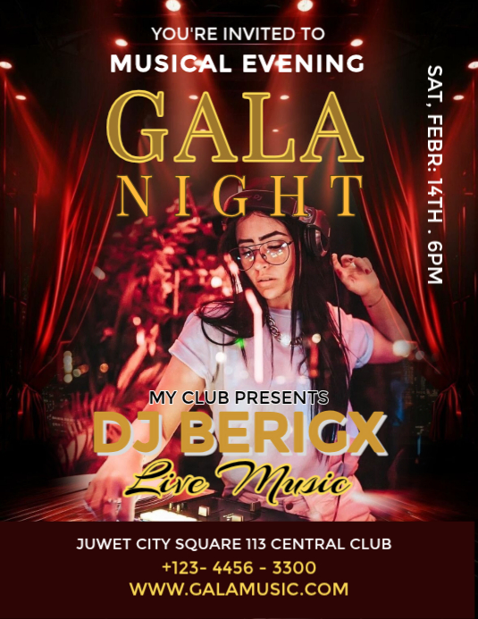 Black Neon Gala Flyer (us Letter) Template | PosterMyWall