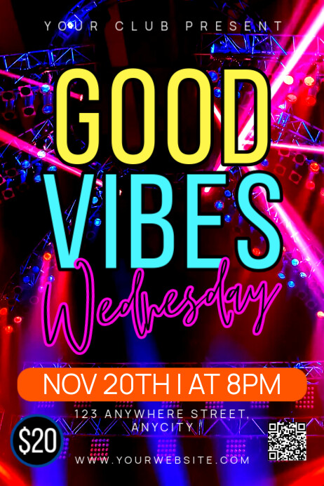 Copy of Black Neon Good Vibes Wednesday Poster | PosterMyWall