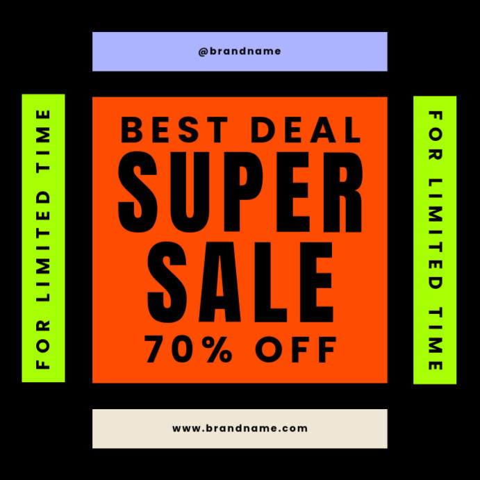 Copy of Black Neon Green Lilac Brand Super Sale Promotional Instagram ...