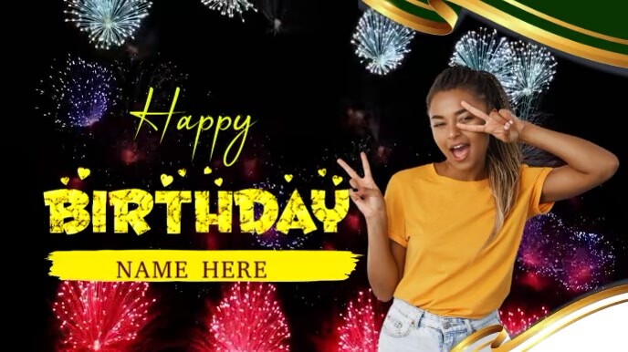 Copy of Black Neon Happy Birthday Digital Display (16:9) | PosterMyWall
