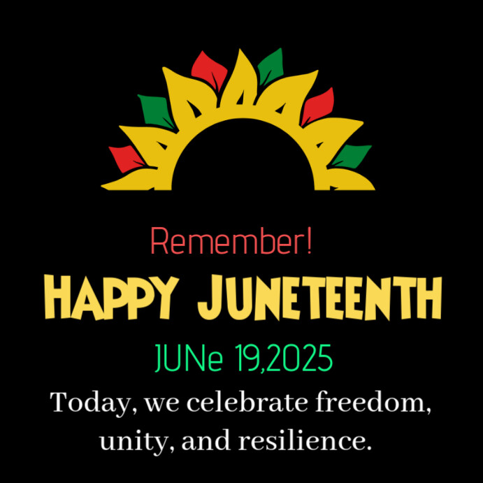 Copy of Black Neon Happy Juneteenth Freedom Day Instagram Post ...