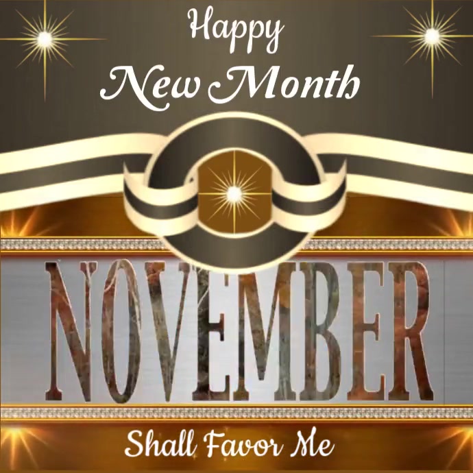 Black Neon Happy New Month November Greeting Cards Template Instagram ...