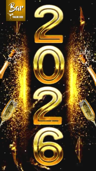 Black Neon Happy New Year 2026 Instagram Story Template | PosterMyWall