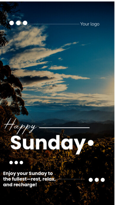 Black Neon Happy Sunday Instagram Story Template | PosterMyWall