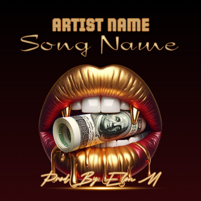 Copy of Black Neon Hiphop Album Money Lips Cover Instagram Post ...