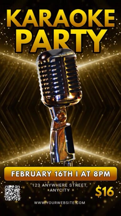 Szablon Black Neon Karaoke Party Reel Instagram | PosterMyWall