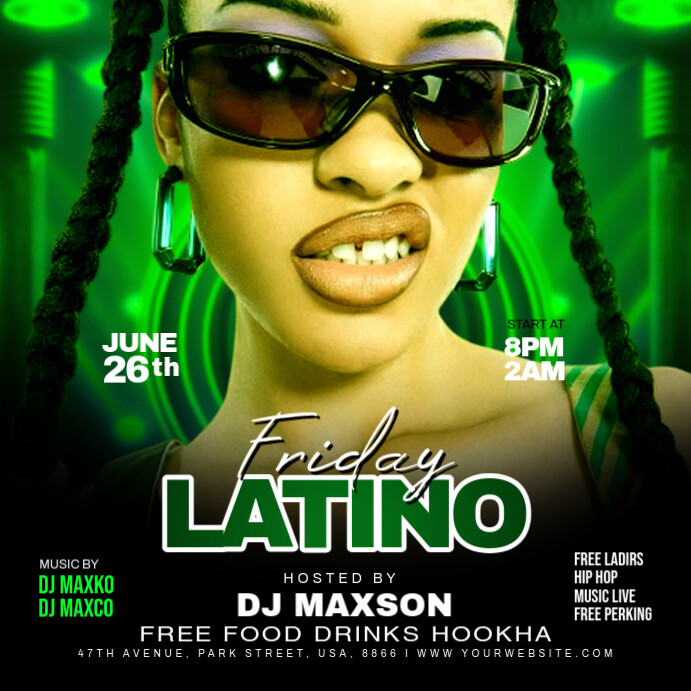 Copy of Black Neon Latin Night Party Instagram Post | PosterMyWall