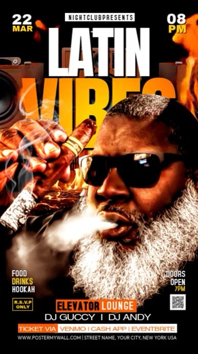Black Neon Latin Vibes Party Instagram Reel Template | PosterMyWall