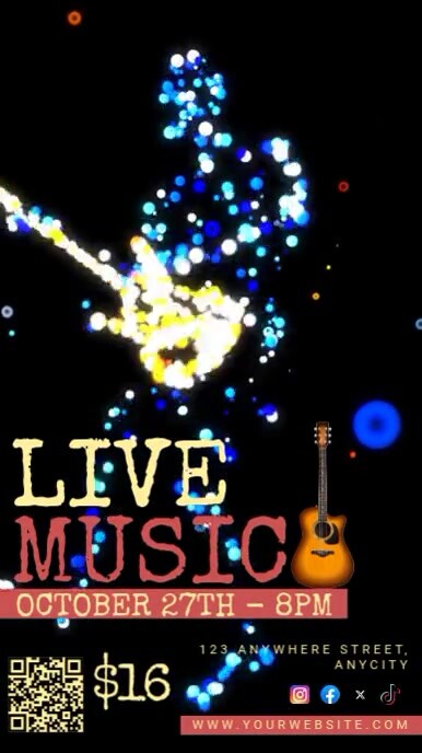 Copy of Black Neon Live Music Reel Instagram | PosterMyWall
