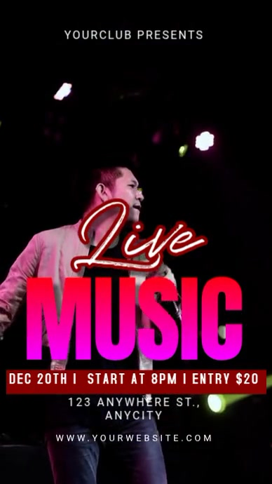 Black Neon Live Music Reel Instagram Template | PosterMyWall