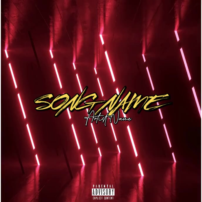 Black Neon Music Album Cover Album Cover Video Template | PosterMyWall