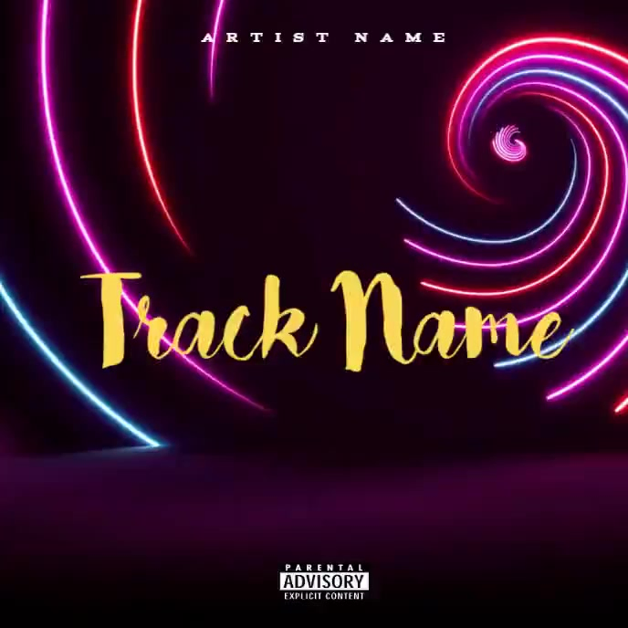 Black Neon Music Album Cover Album Cover Video Template | PosterMyWall
