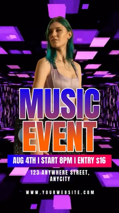 Black Neon Music Event Reel Instagram Template | PosterMyWall