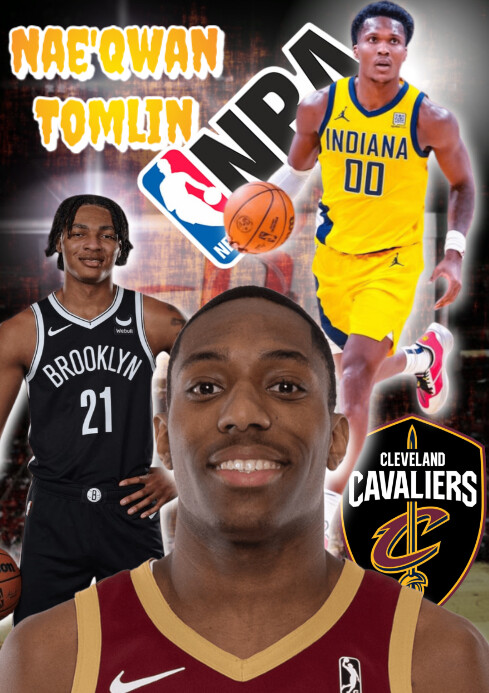 Copy of Black Neon Nae'qwan Tomlin Cleveland Cavaliers Basketball Nba ...