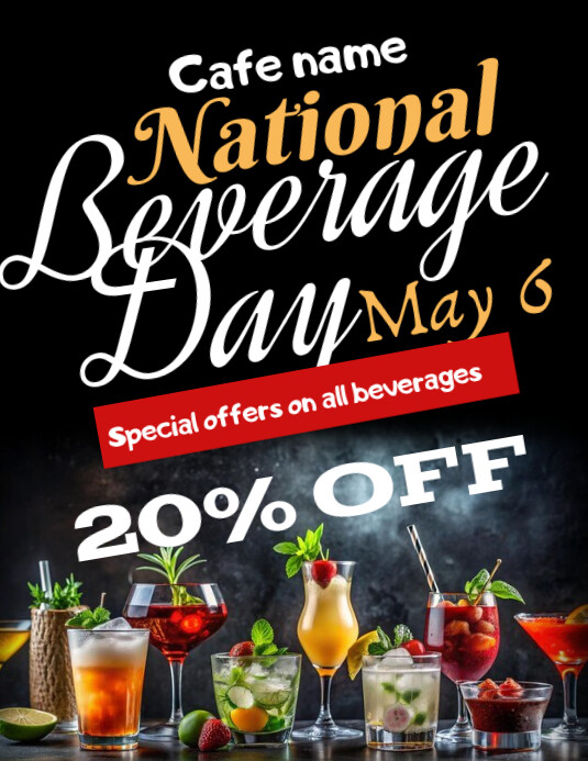 Copy of Black Neon National Beverage Day May 6 Flyer (us Letter ...
