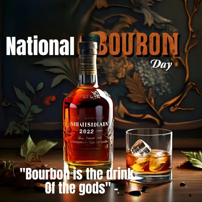 Black Neon National Bourbon Day Instagram Pos Template | PosterMyWall