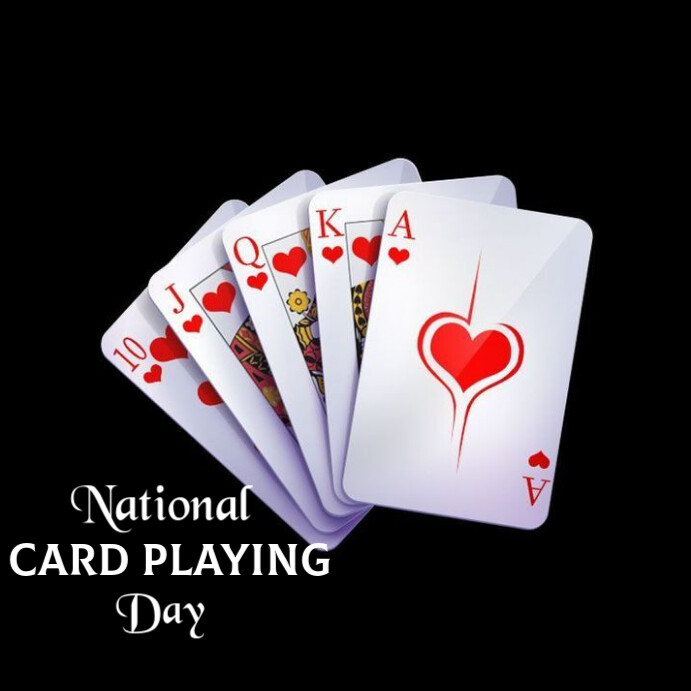 Black Neon National Card Playing Day Template Instagram Post | PosterMyWall