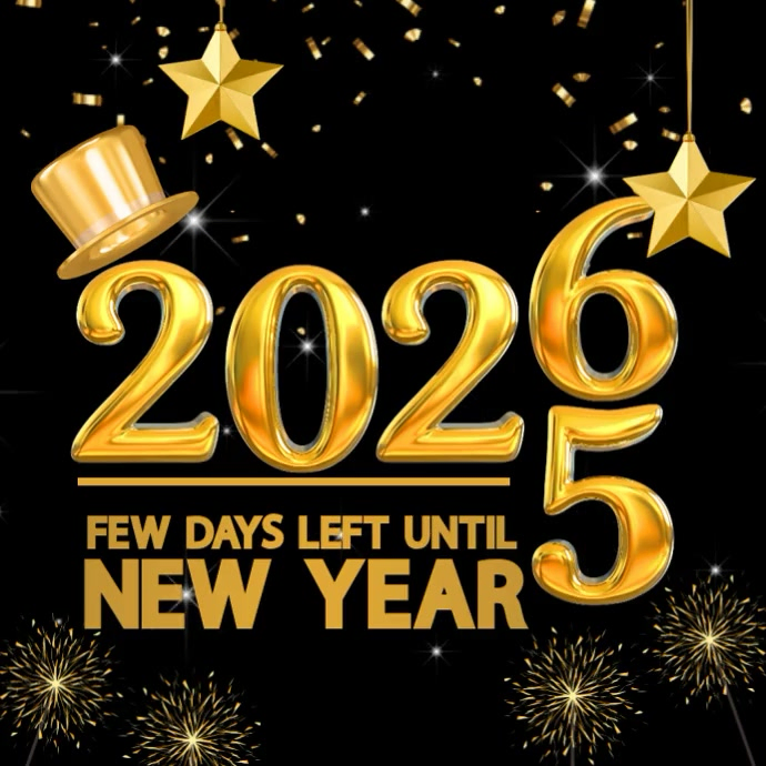 Black Neon New Year Countdown Video Template Instagram Post | PosterMyWall