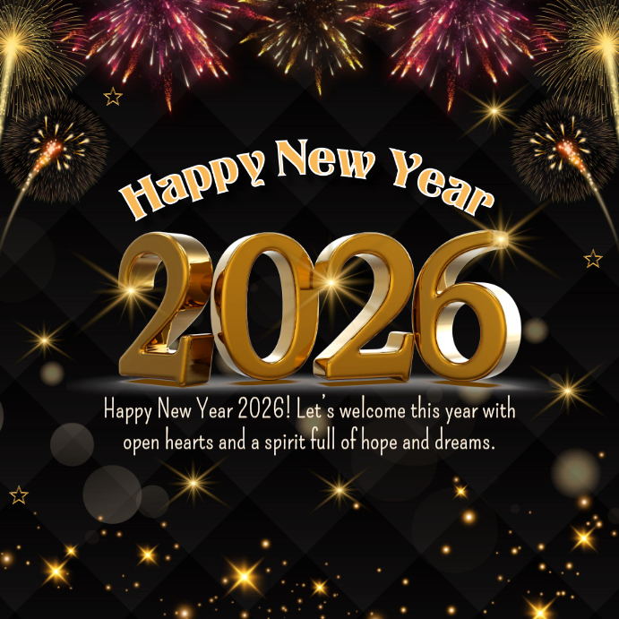 Plantilla de Black Neon New Year Greeting Instagram Post | PosterMyWall