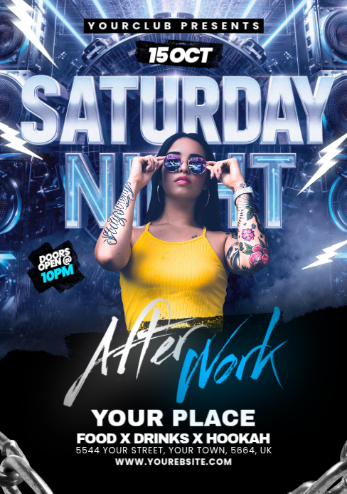 Plantilla de Negro Nightclub Event A5 | PosterMyWall