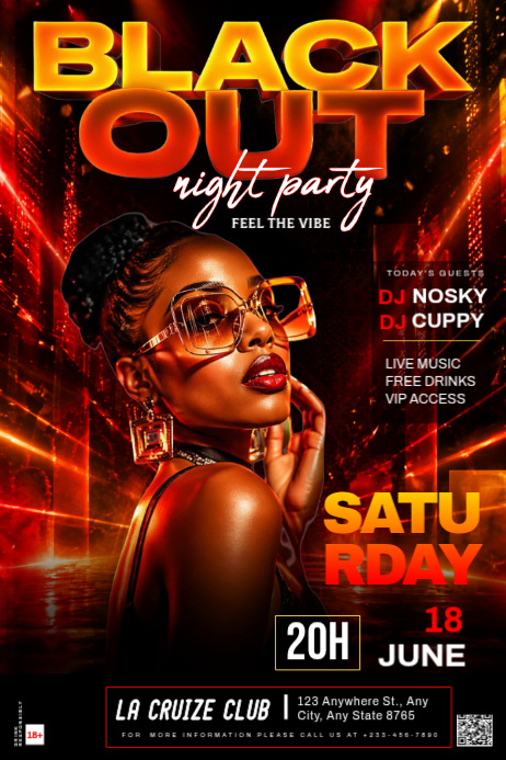 Plantilla de Black Neon Nightclub Event Poster | PosterMyWall