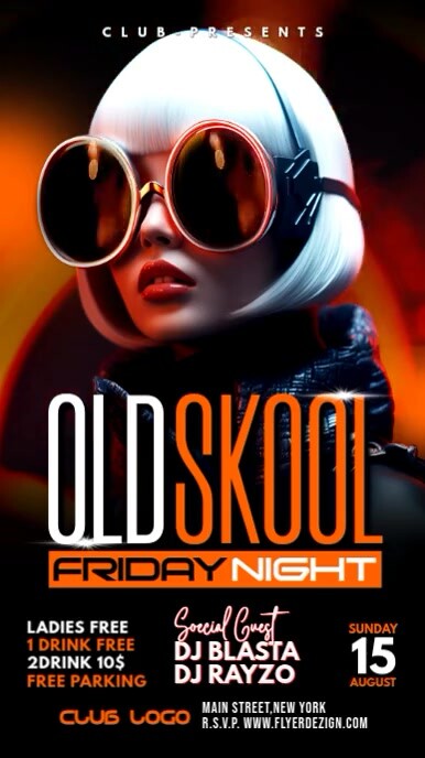 Copy of Black Neon Old School Night Party Flyer Instagram Reel ...