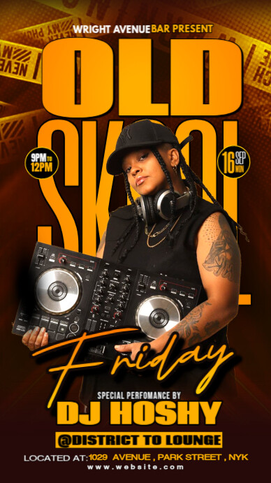 Copy of Black Neon Old Skool Party Template Instagram Story | PosterMyWall